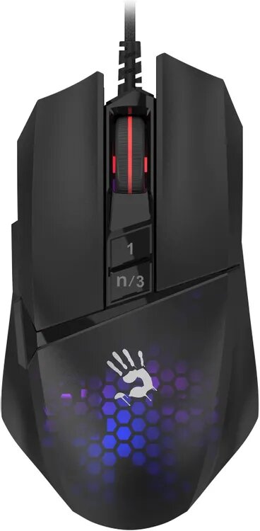 Мышь проводная A4TECH Bloody W65 Max Mini, игровая, оптическая, USB, 12000dpi, черный