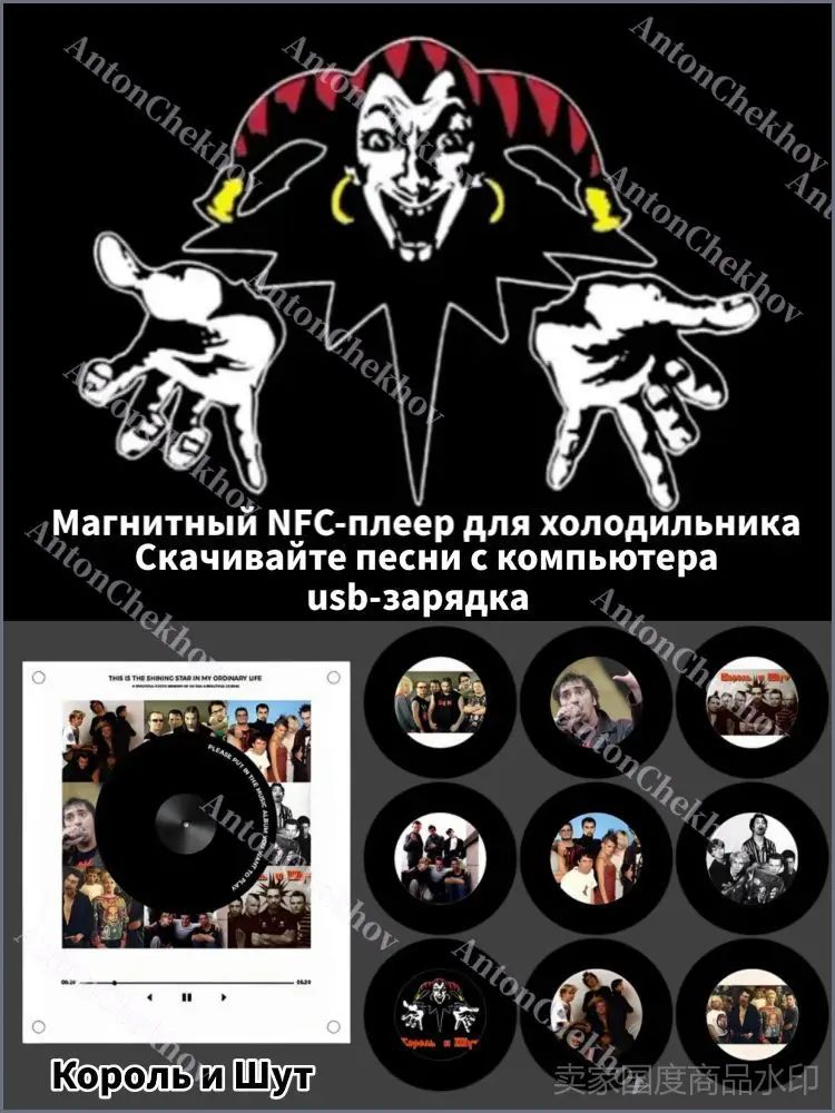 Король и Шут, Магнит на холодильник с 9 дисками и индивидуальной песней Король и Шут, Поддержка персональной настройки