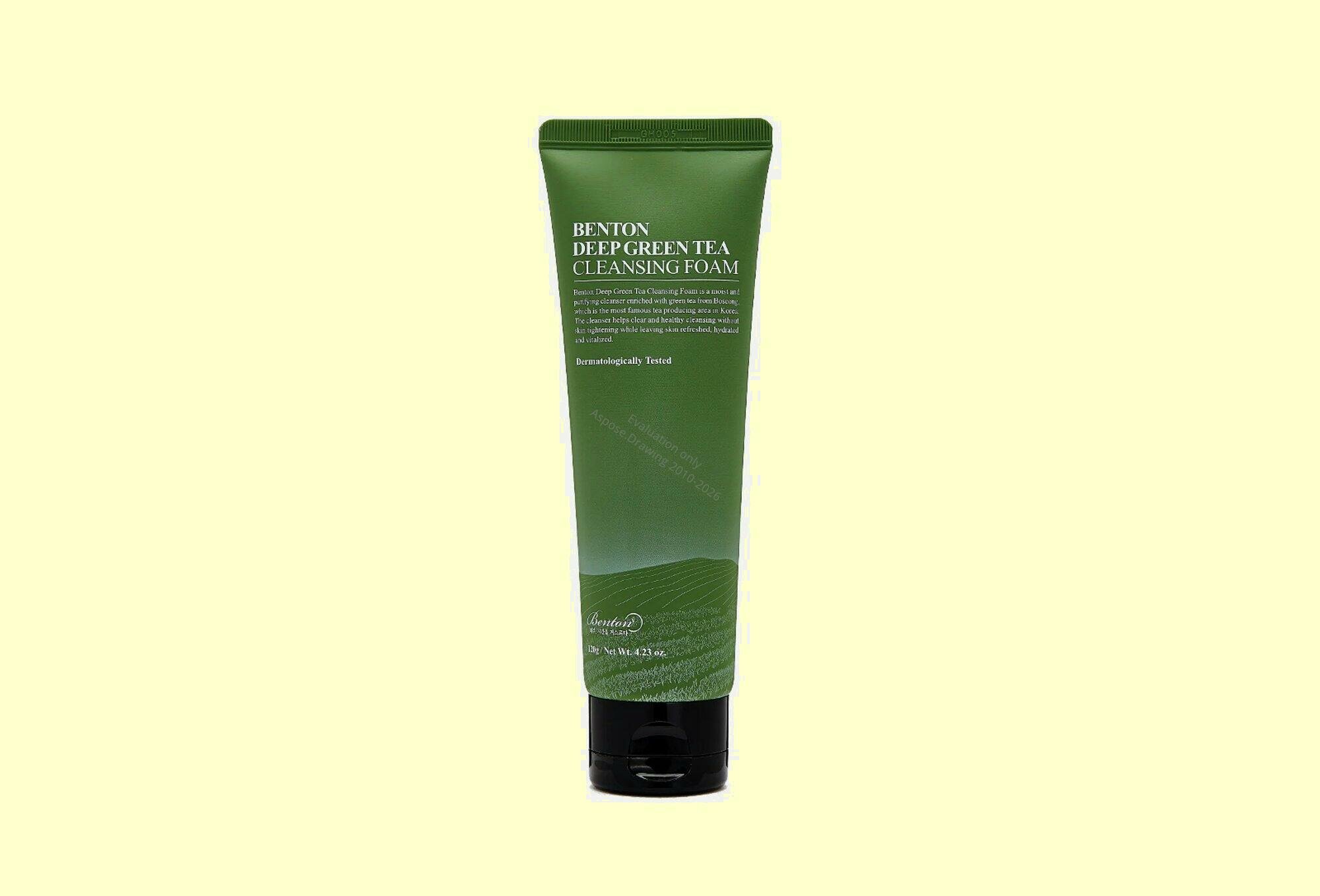 Пенка Benton "Deep Green Tea", очищение лица, с зеленым чаем, 120г