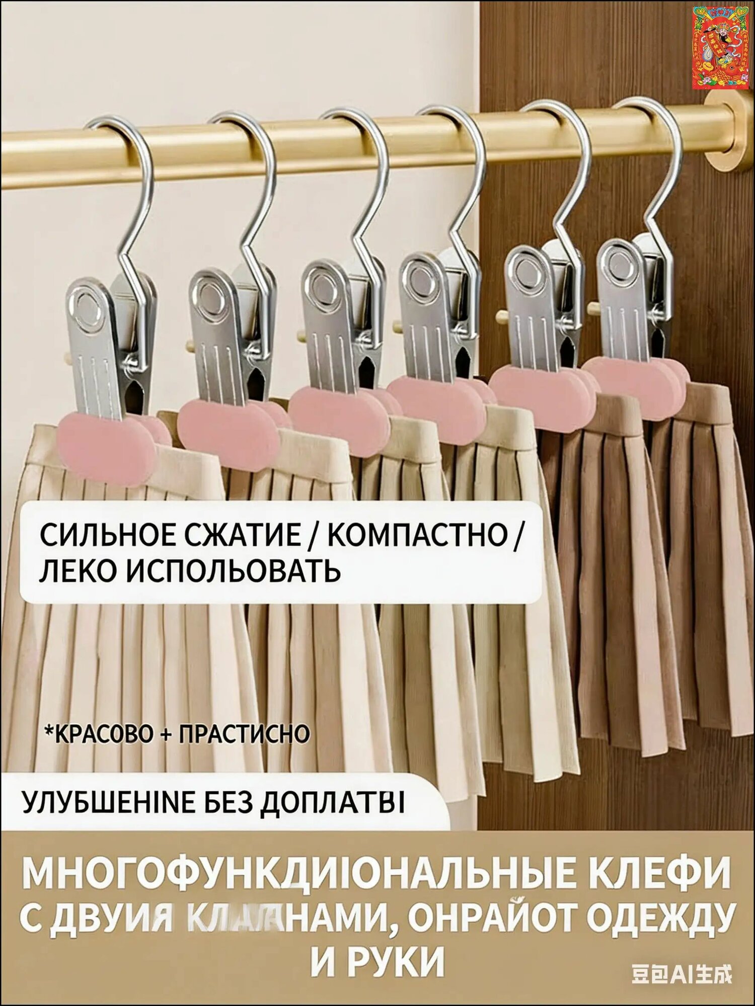 Вешалка плечики 4 см 10 шт металл разноцветный