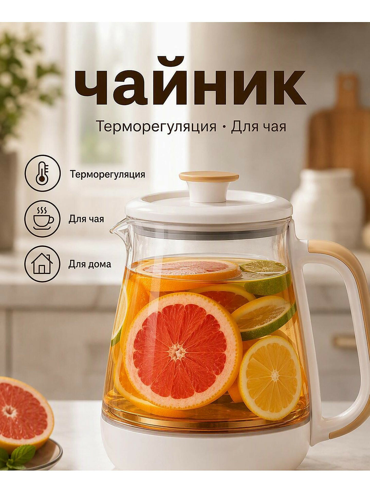 Электрический чайник-самовар с терморегуляцией, для заваривания чая, для дома и офиса