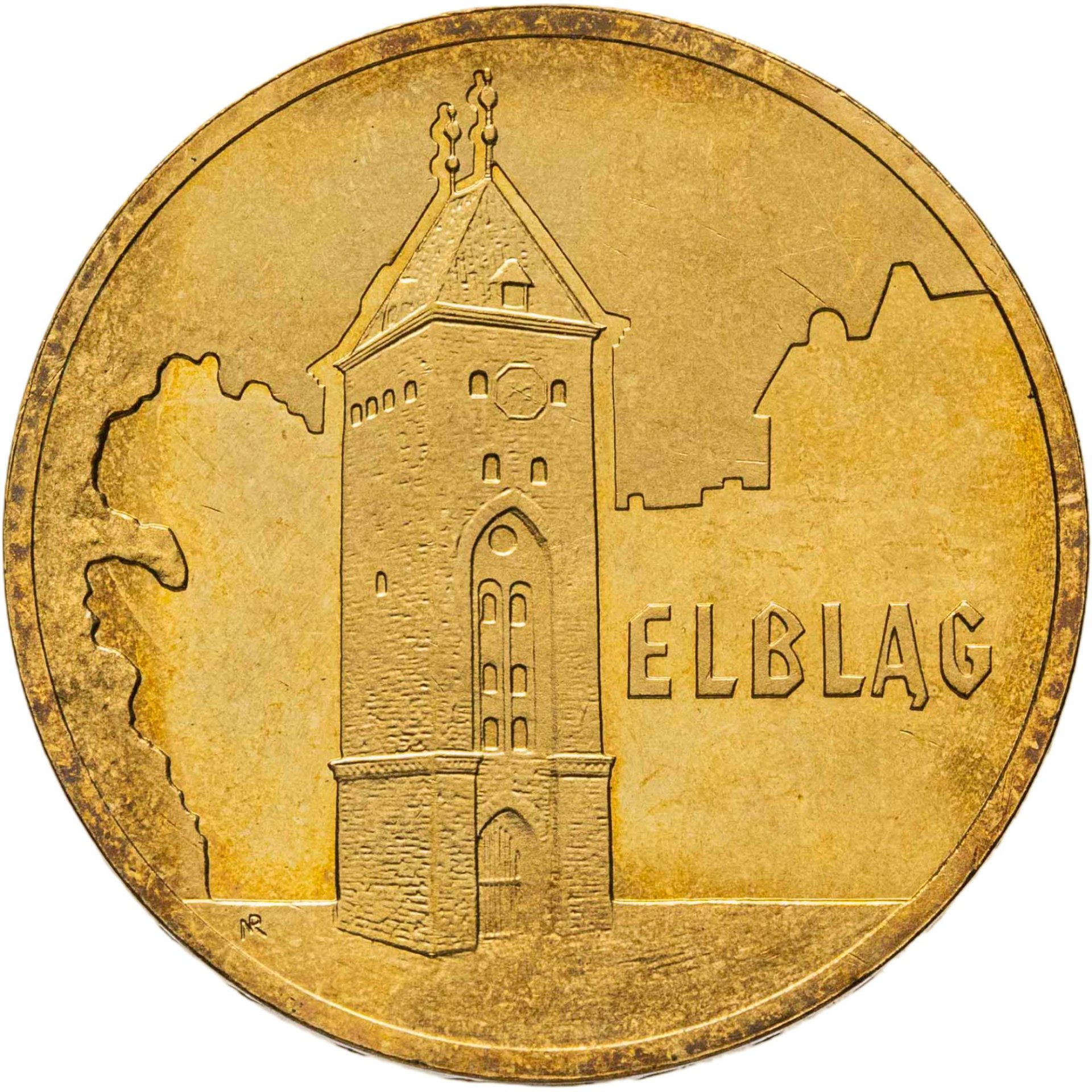 Польша 2 злотых 2006 "Город Эльблонг", Латунь, в сохранности UNC
