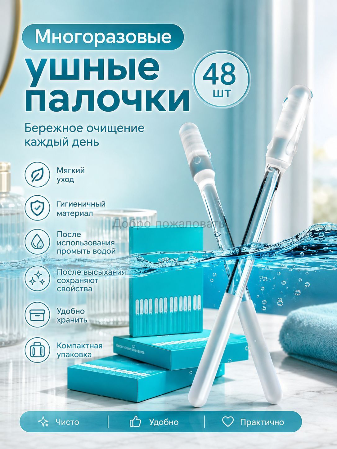 Ватные палочки, Артикул: 5422345655, Инструменты для чистки ушей и носа