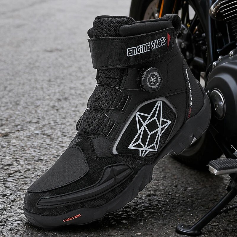 Мужские мотоботинки Engine Shoes, черные, 42 размер