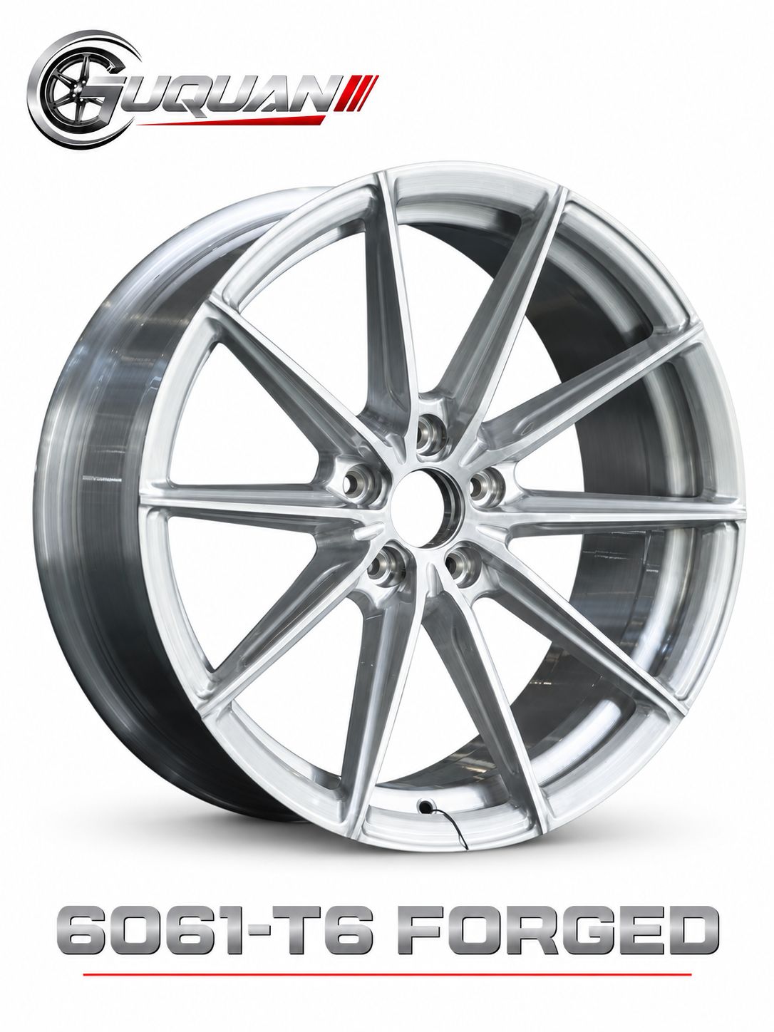 Кованый колесный диск ABW 3333E1985-1 R19 8.5J ET20 5x112, серебристая брашированная отделка