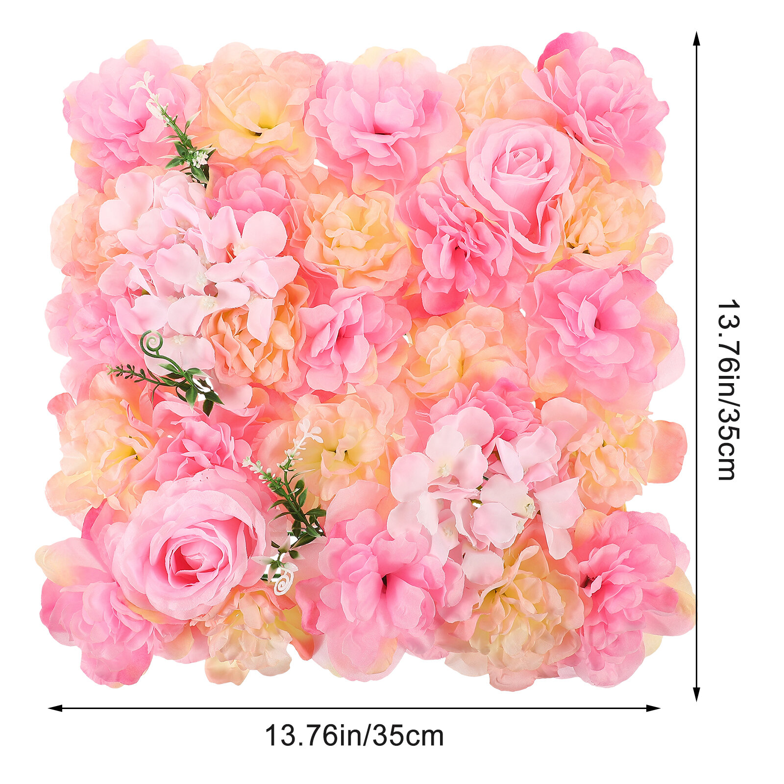 Панель Из Искусственных Цветов Для Украсления Стены Розами 35.00X35.00X6.00Cm