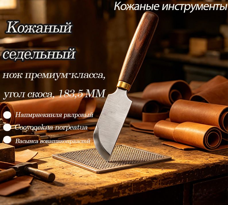 Шорный нож - инструмент для работы с кожей, сапожный "Wild Bull Tools"