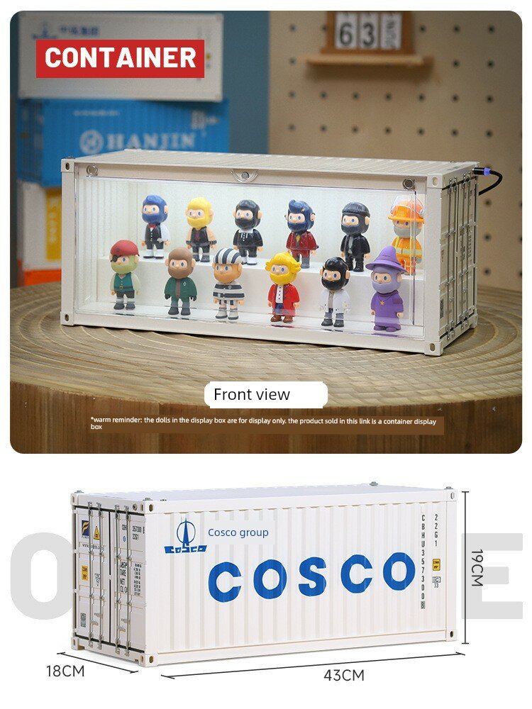 Прозрачный стенд для контейнера COSCO China Ocean, белый, модель 01 с подсветкой