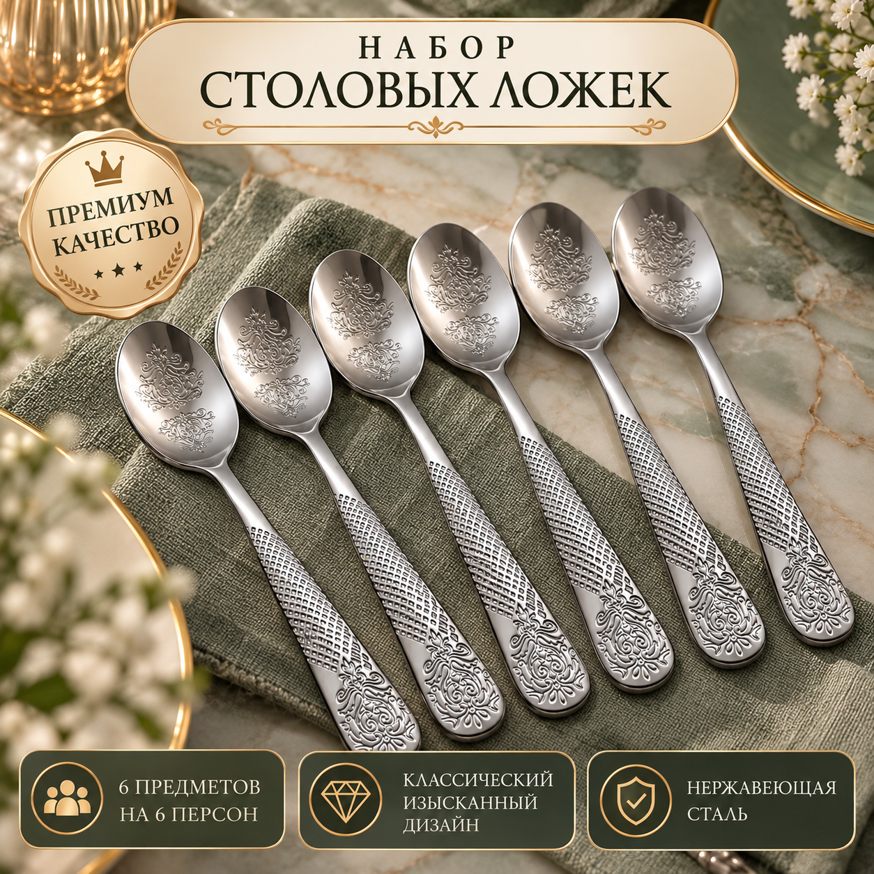 Двусторонний рисунок ложки столовые