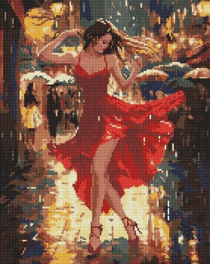 Алмазная мозаика Ideyka "Танец под дождем", 40x50 см