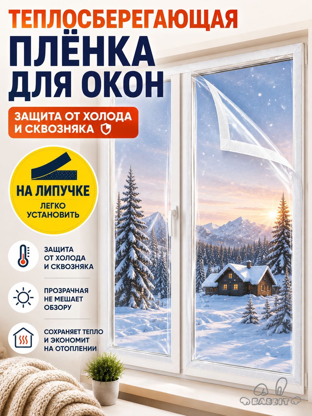 Пленка для окон 80x130 см 1 шт атермальная прозрачный