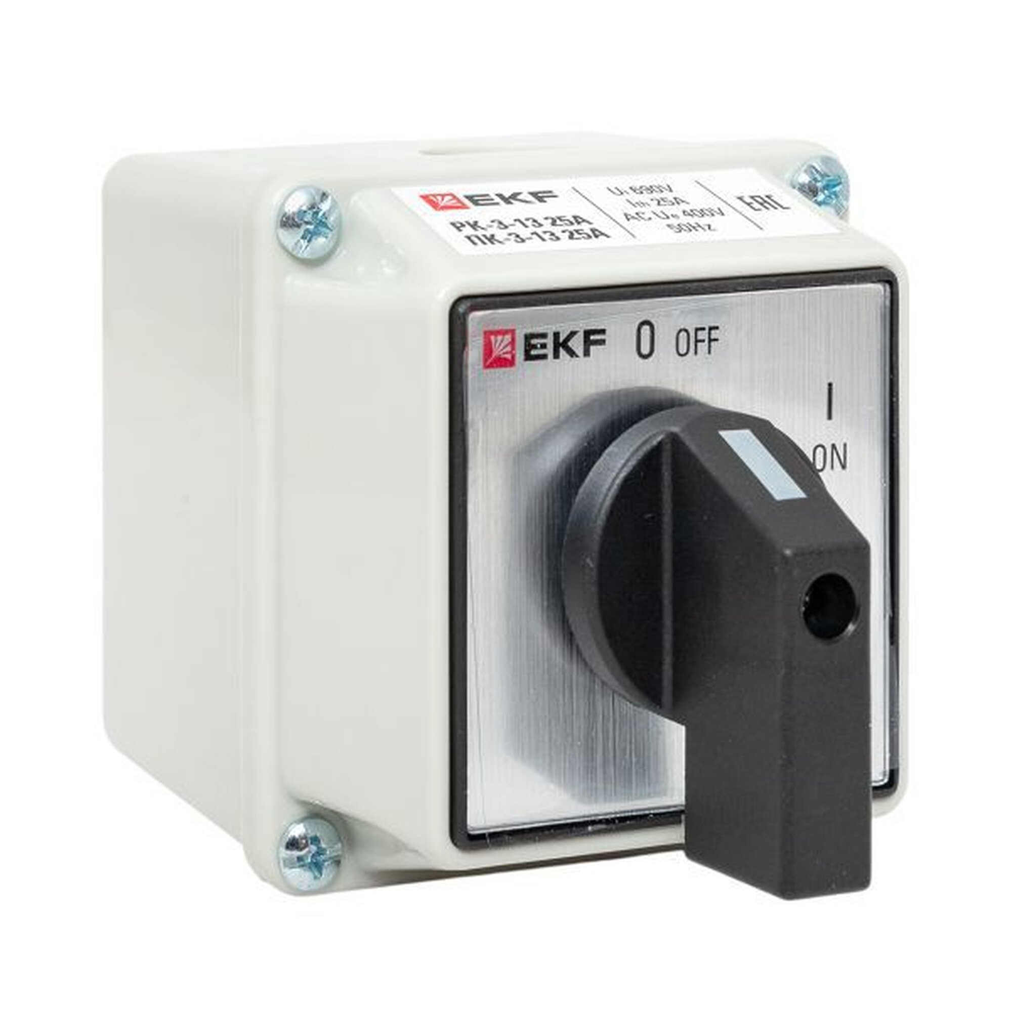 Переключатель кулачковый ПК-3-13 3П 25А "вкл-выкл" IP54, EKF pk-3-13-25