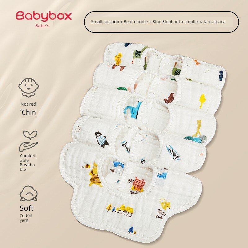 6-слойная весенняя хлопковая детская бабка с рисунками медвежонка, деревянного медвежонка и альпаки для новорожденных
