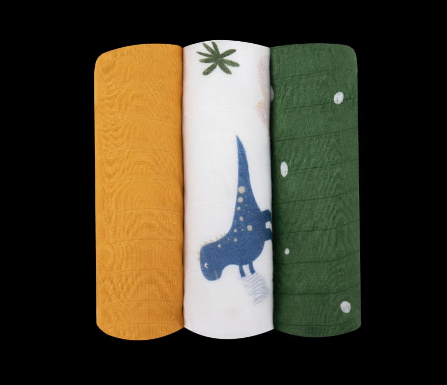 Пелёнки для малышей Lionelo Bamboo Set Dino, 70x70 см, 3 шт
