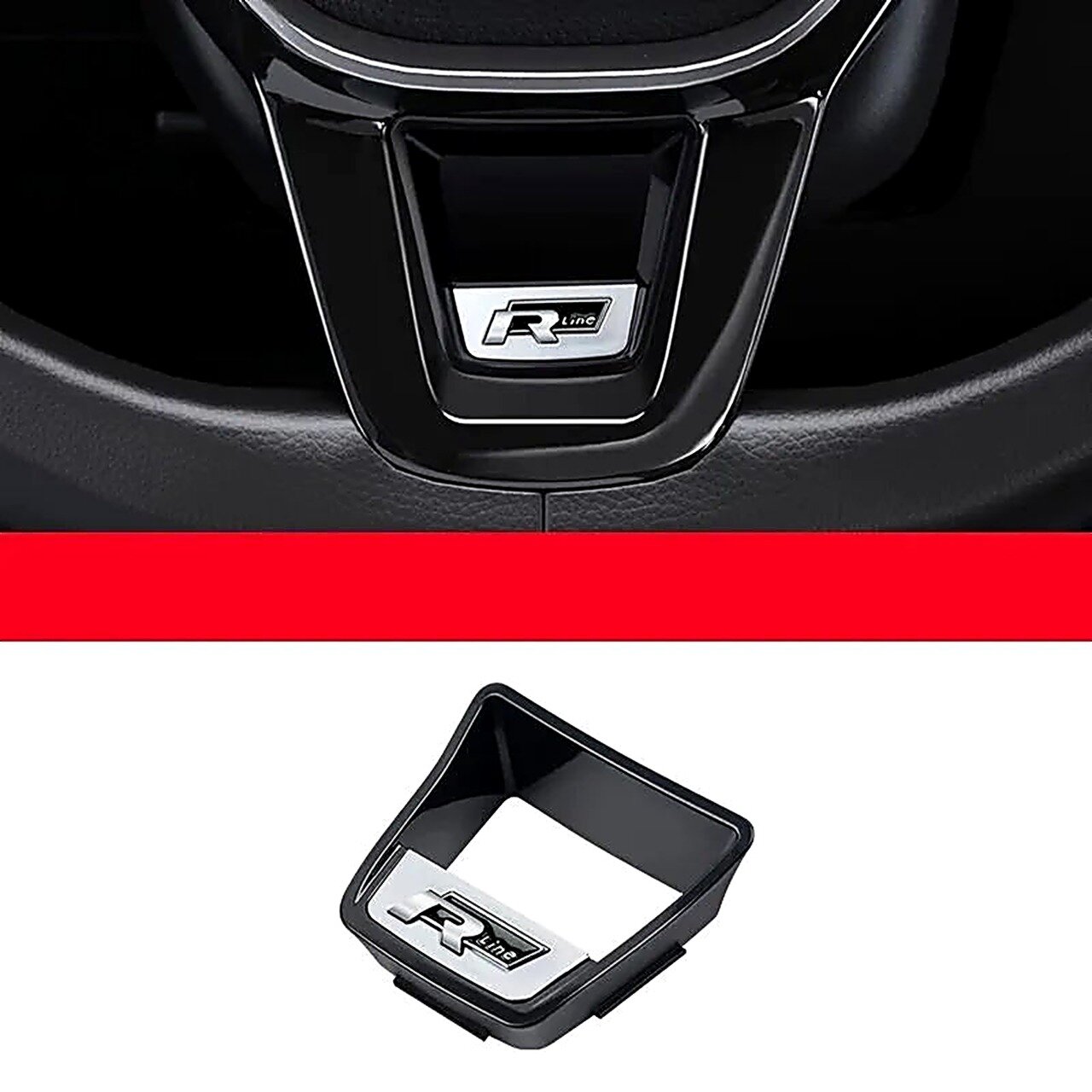 Эмблема-наклейка R-Line R Logo на руль Volkswagen для GTI, Polo, Golf MK8, Passat, Magotan, Tiguan, Jetta Автоаксессуары