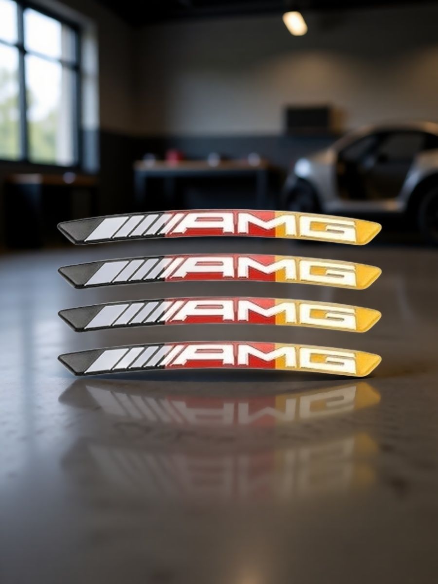 Эмблемы на диски Мерседес АМГ/шильдик лого Mersedes-Benz AMG/АМГ металл (4шт)
