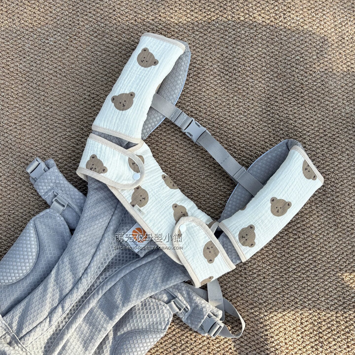 Набор детской хлопковой марли для прорезывания зубов, узор милый медвежий голова, 3 шт, безопасность класса А