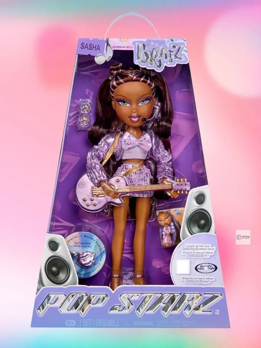 Bratz Pop Starz Sasha , 2026 Новая модная кукла, детская игрушка-подарок
