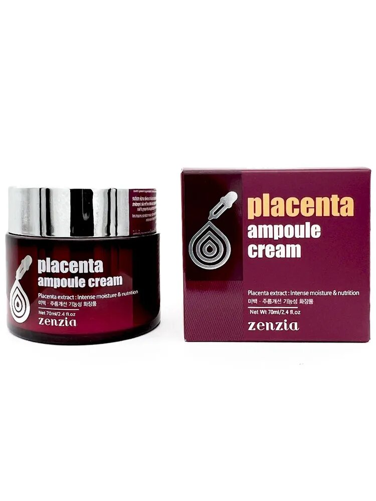 Zenzia Крем для лица омолаживающий с плацентой, Корея, Placenta Ampoule Cream, 70 мл