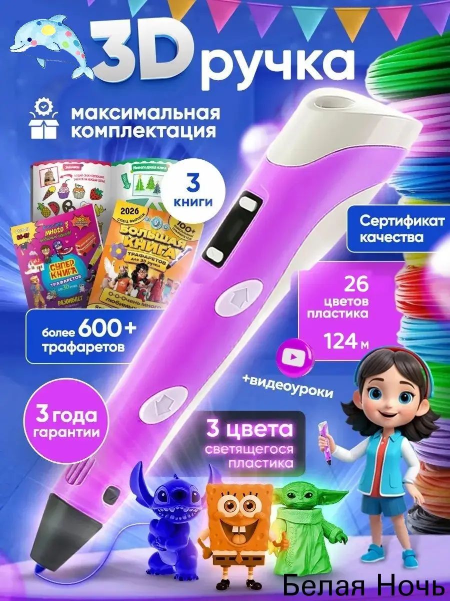 3D-ручка, Артикул: 5858827071, PowerShort_0: От сети, Потребляемая мощность, Вт: 11