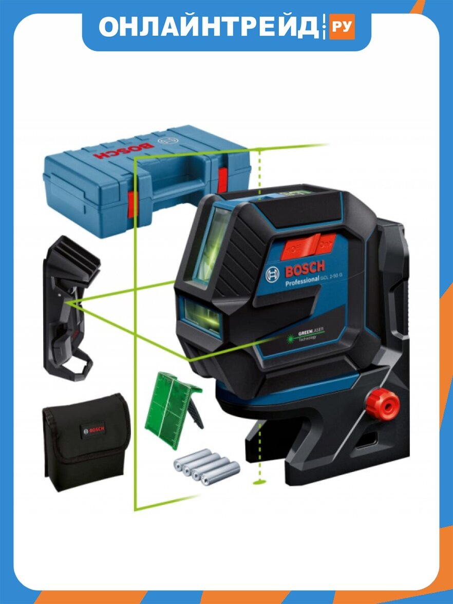 Лазерный нивелир Bosch Pro Bosch GCL 2-50 G + RM 10 + DK 10 + кейс
