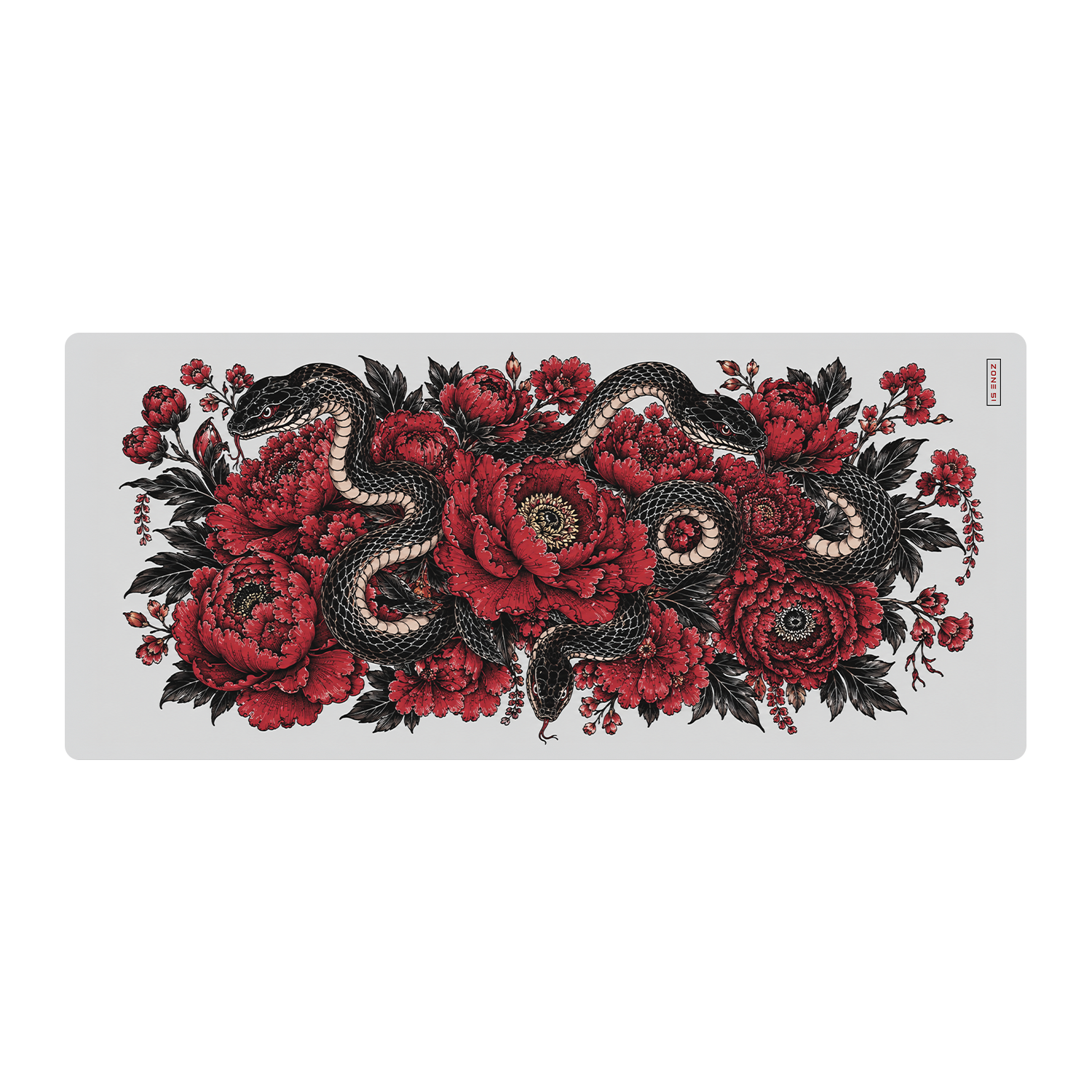 Игровой коврик ZONE 51 DINO SNAKE XXL Jacquard, 900*400*4мм, White-Red