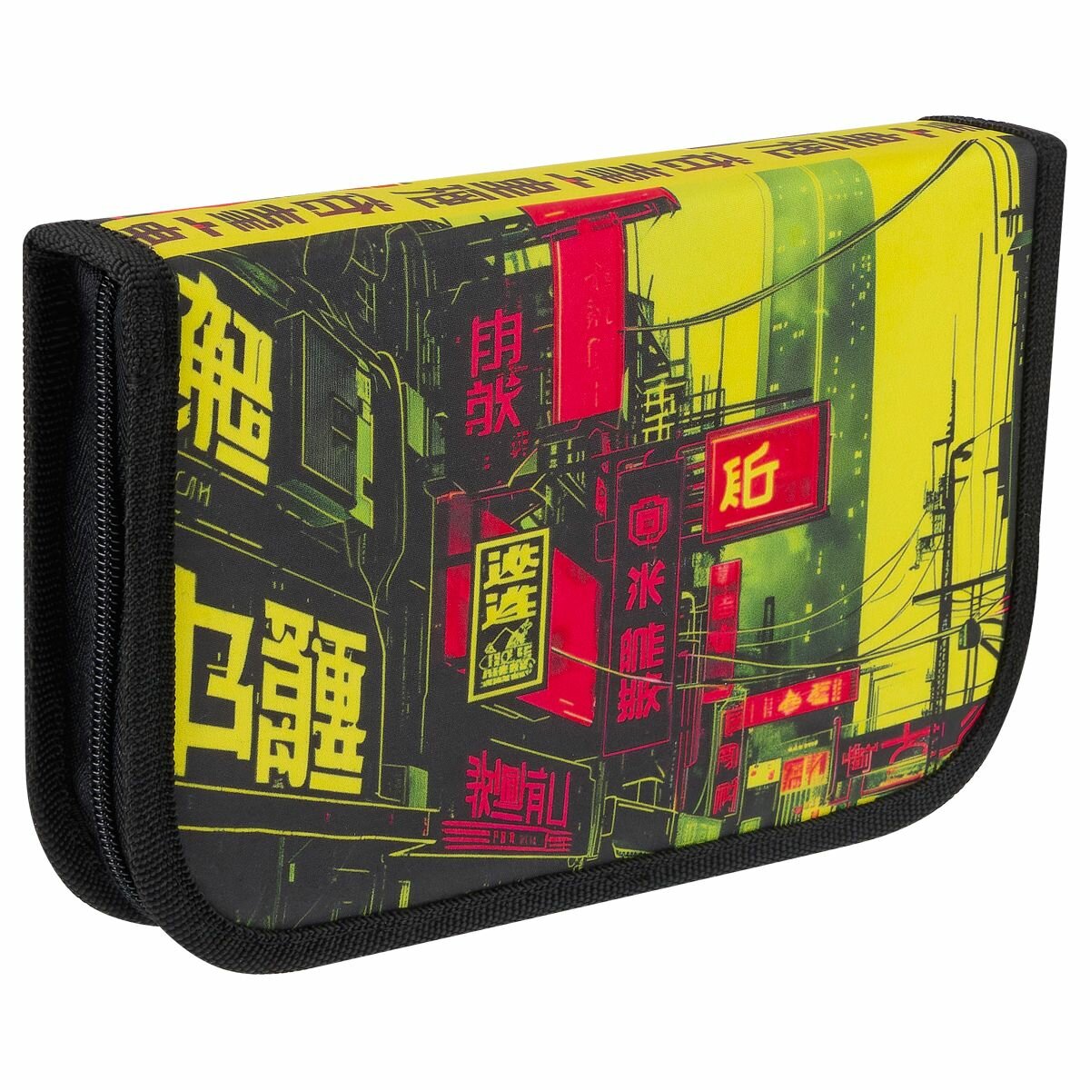 Пенал школьный 1 отделение ArtSpace "Streets of Tokyo", две откидные секции, ткань, 200x130мм (ПТ9-Л130001), 20шт.