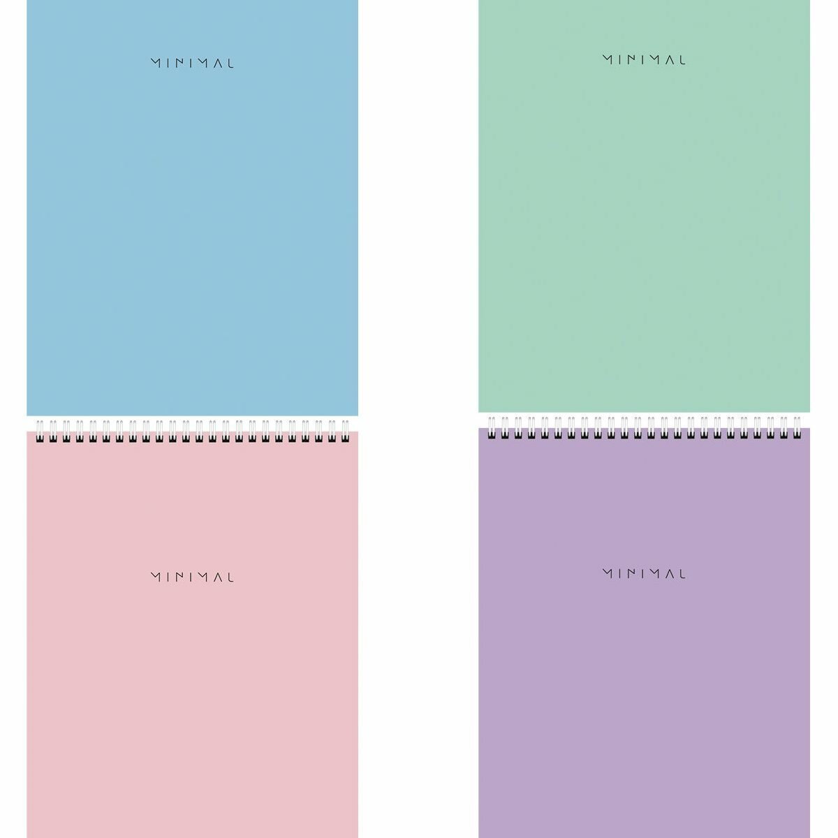 Блокнот 80л, А4 Brauberg "Minimal Pastel", клетка, спираль, подложка, 198х297мм (116425)
