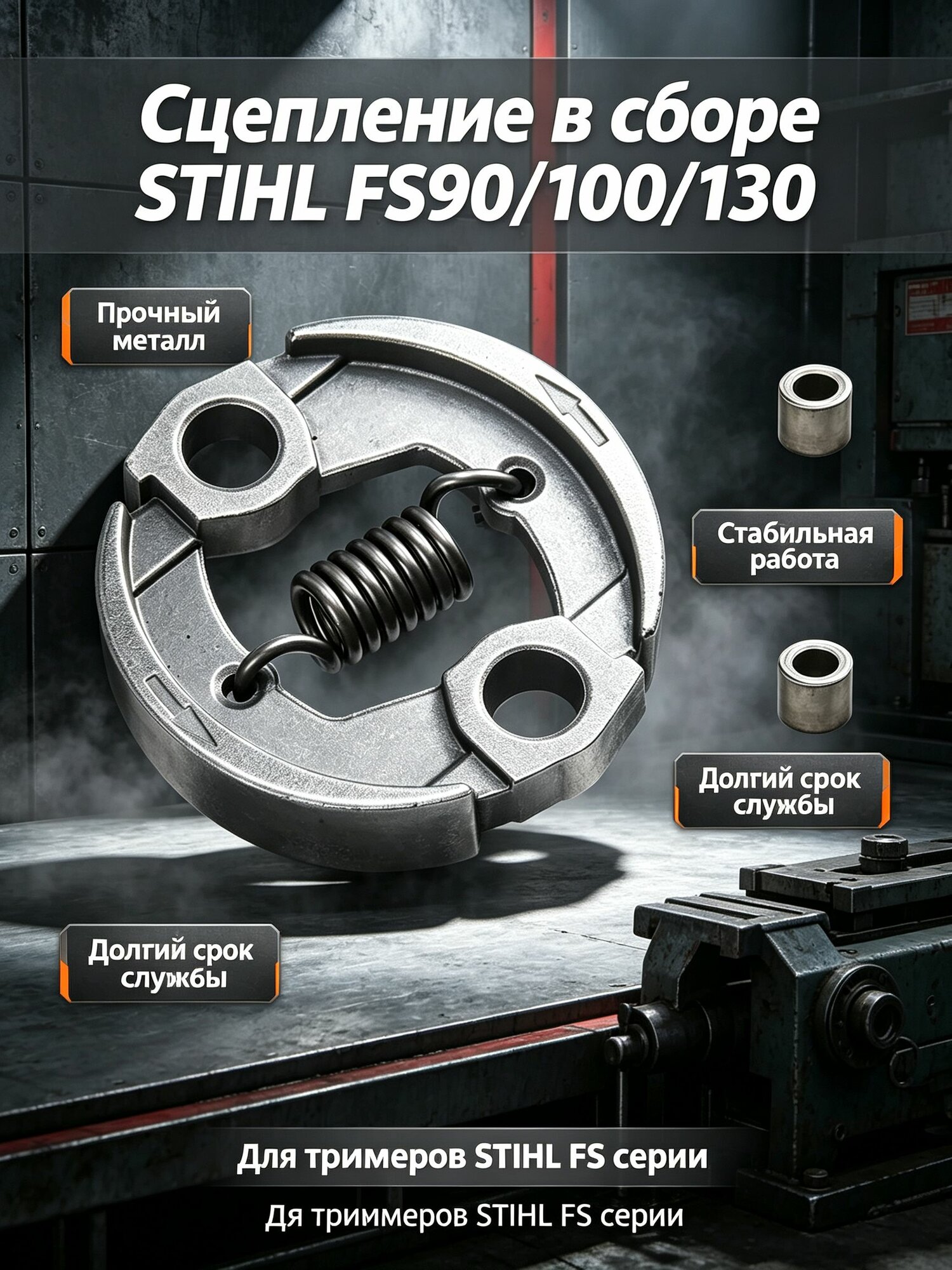 Сцепление в сборе (муфта) для бензокосы Stihl FS90, FS100, FS130, FS87, FS110, FS310, KM90, KM100, HL100, HT101, 41801602000