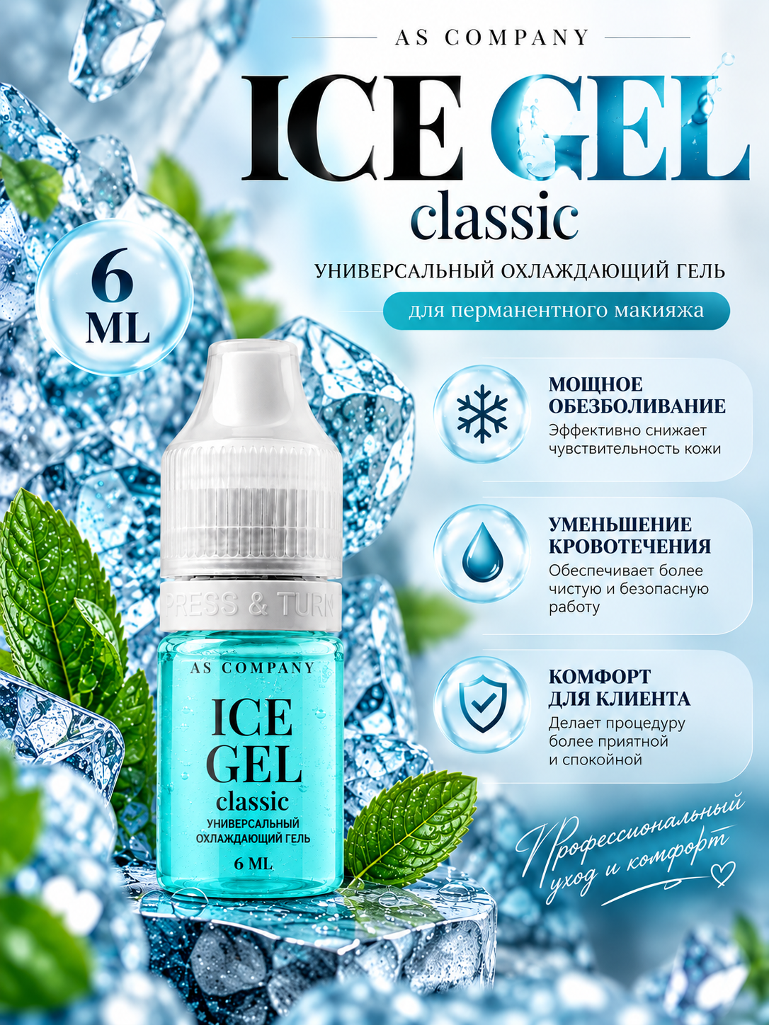 Охлаждающий гель ICE GEL CLASSIC 6 мл AS COMPANY
