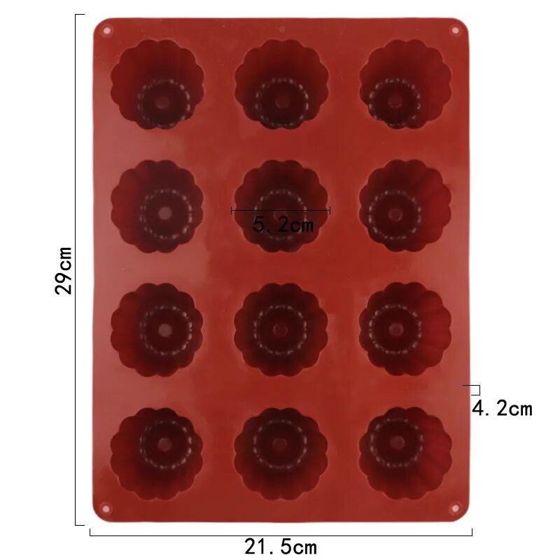 Силиконовая форма для выпечки канеле, 12 cavity