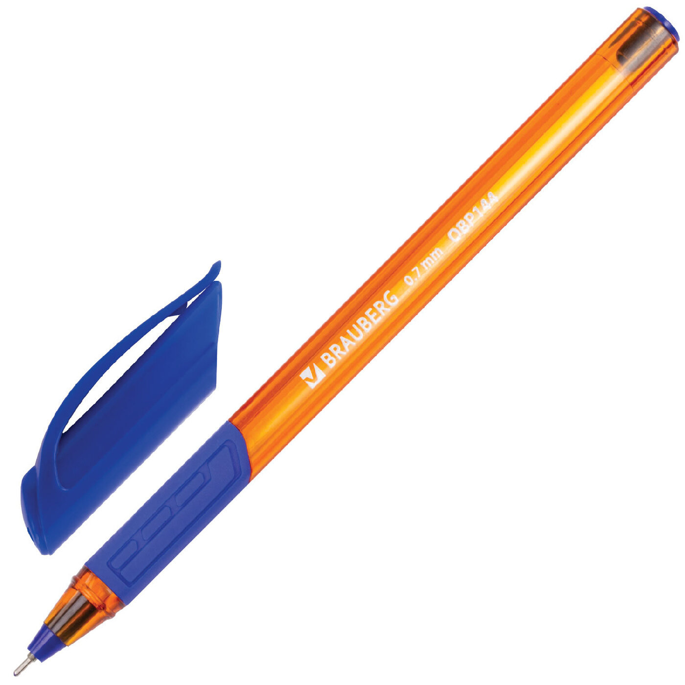 Ручка шариковая масляная BRAUBERG "Extra Glide GT Tone Orange", синяя, узел 0,7 мм, линия письма 0,35 мм, 142923