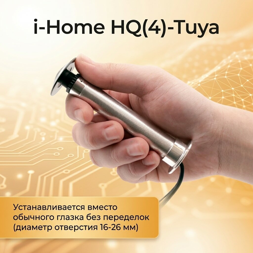 Дверной WiFi-TUYA видеоглазок i-Home HQ(4)-Tuya в квартиру