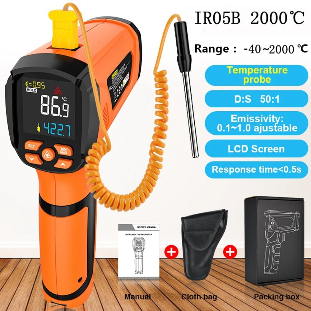Пирометр инфракрасный IR05B 2000°C с термопарой