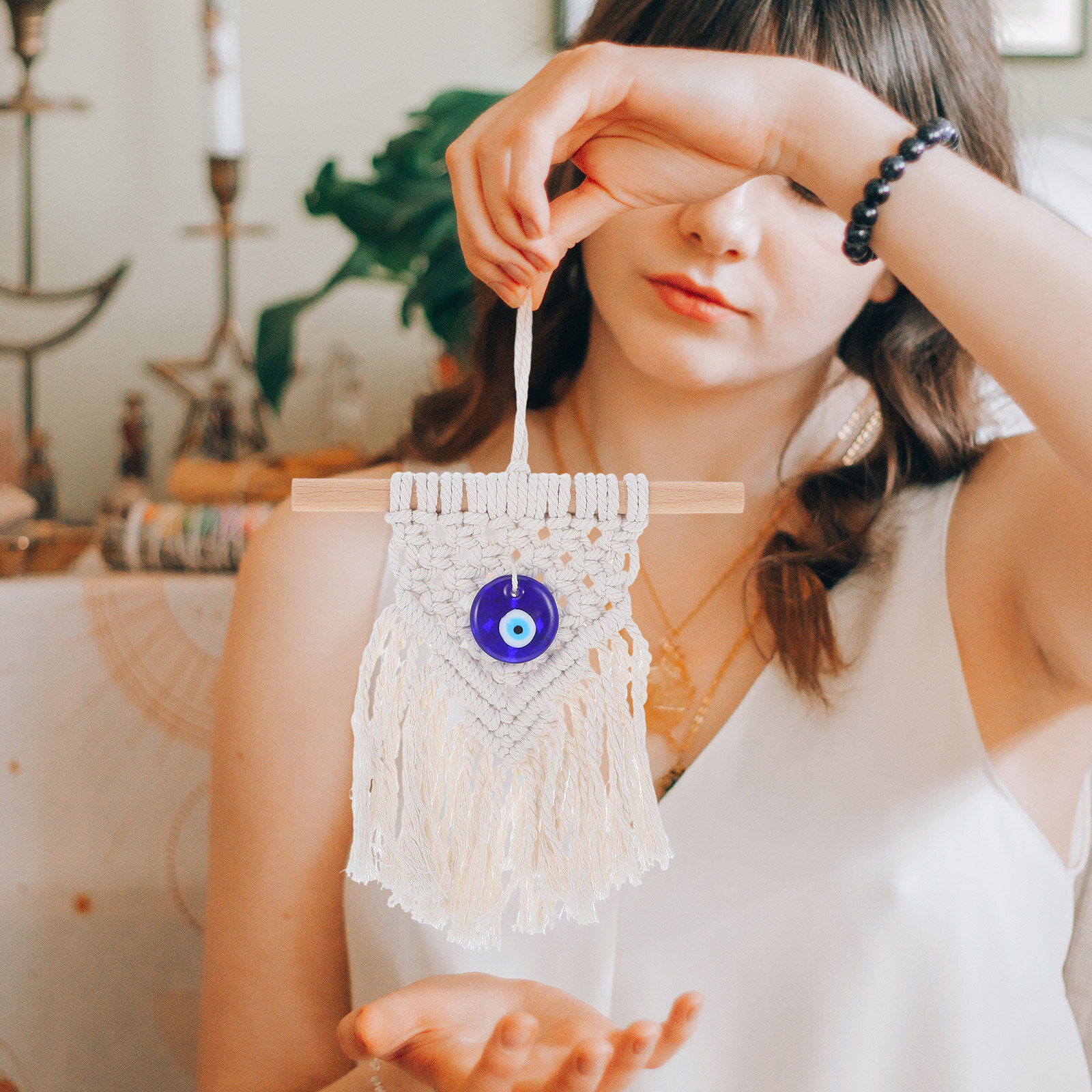 Macrame Настенная Гобеленовая Декоративная Подвеска Для Интерьера 23.00X20.00X1.30Cm