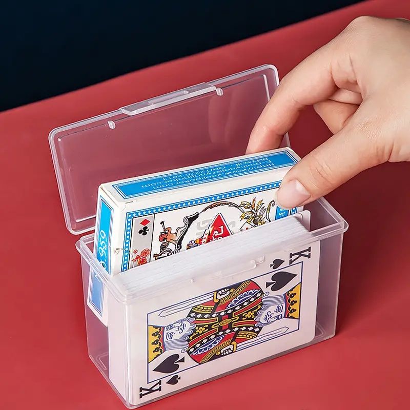 1 шт прозрачная коробка для игральных карт, подходит для двух колод, подарочный чехол без карт, декор для праздников