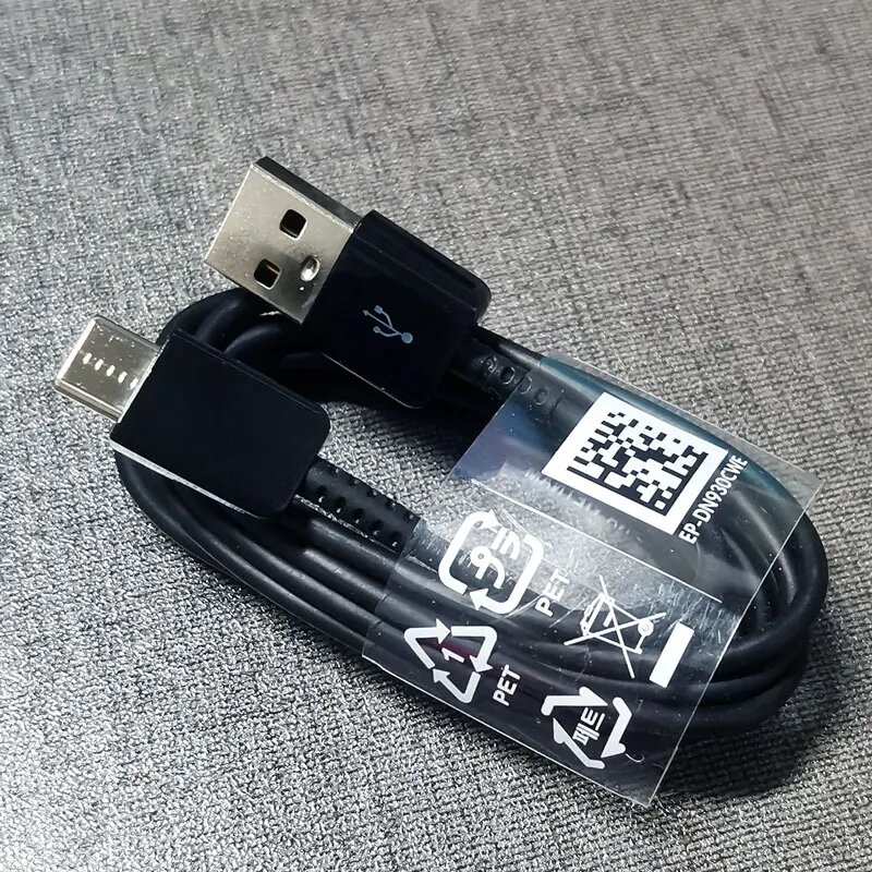 Для Samsung USB-кабель типа C для быстрой зарядки данных для Galaxy S8 S9 S10 Черный, 1.2m, черный