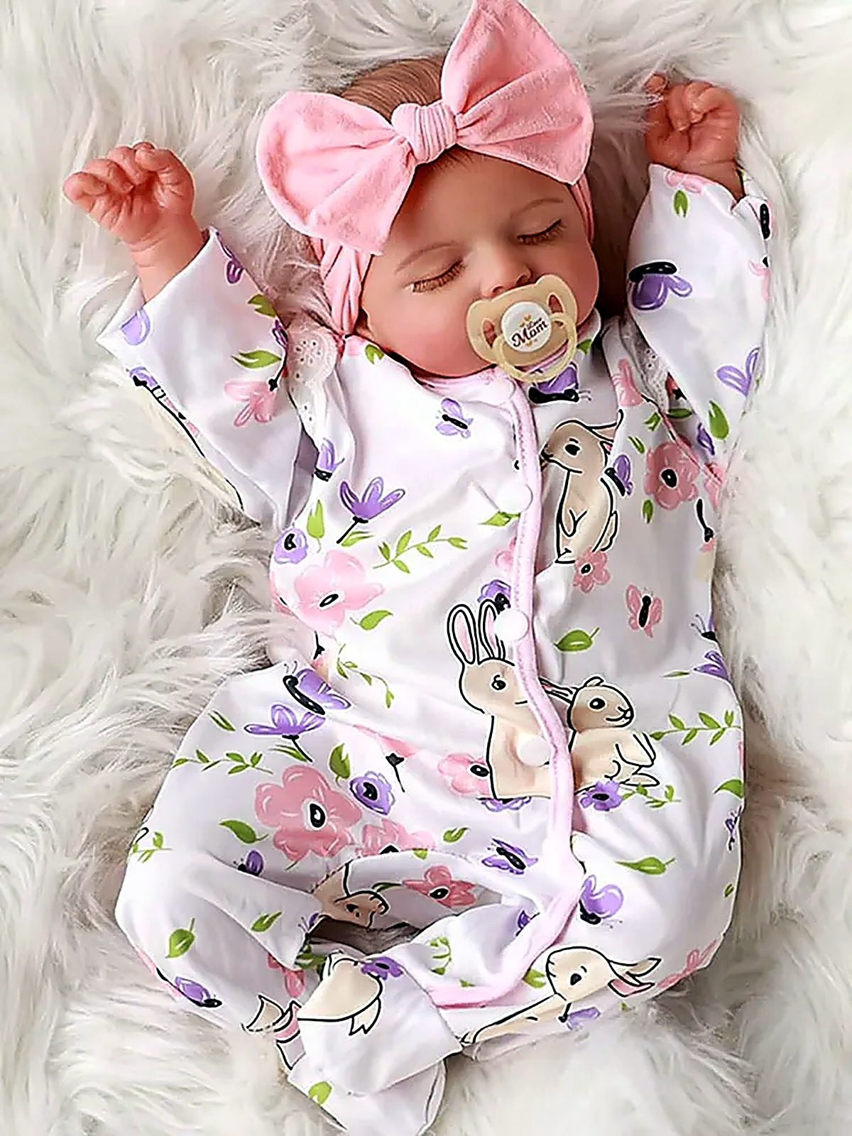45См Кукла Реборн Reborn Rosalie, тело из ткани, спящий ребенок, 48x20x7.8 см