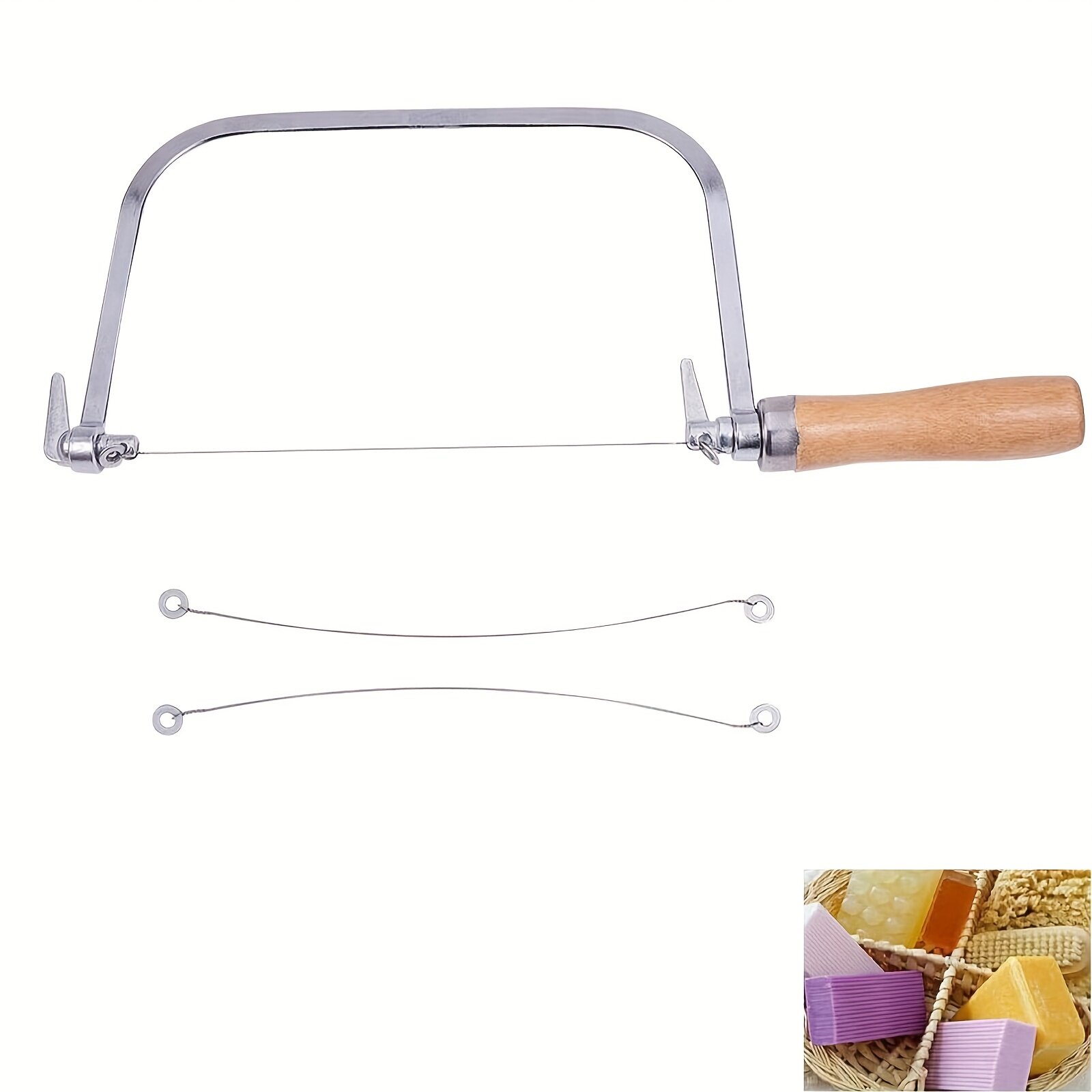 Нож для резки мыла с проволочной струной и деревянной ручкой (Модель: String Knife)