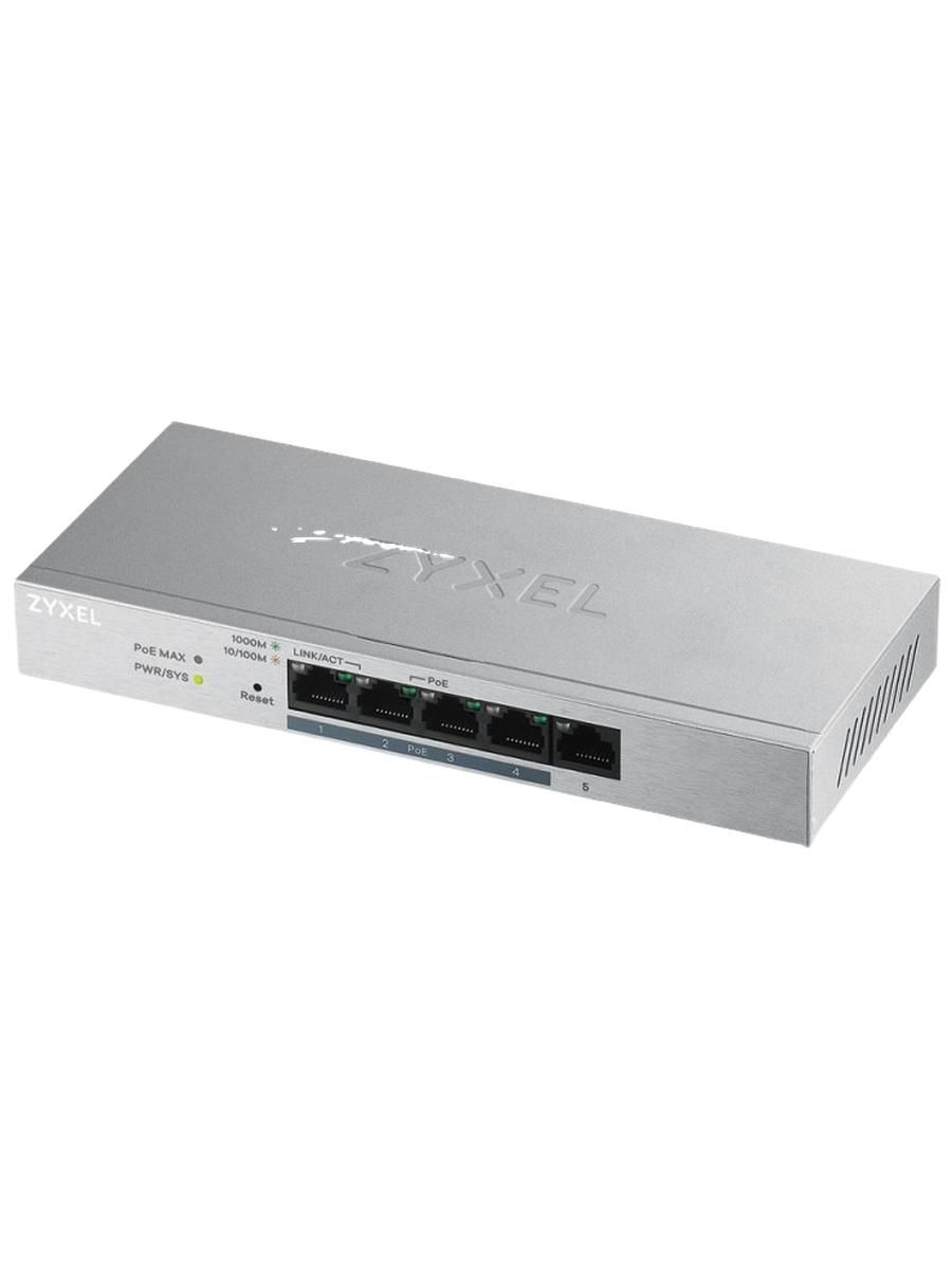 Коммутатор Zyxel GS1200-5HPV2-EU0101F управляемый, 5x10/100/1000BASE-T