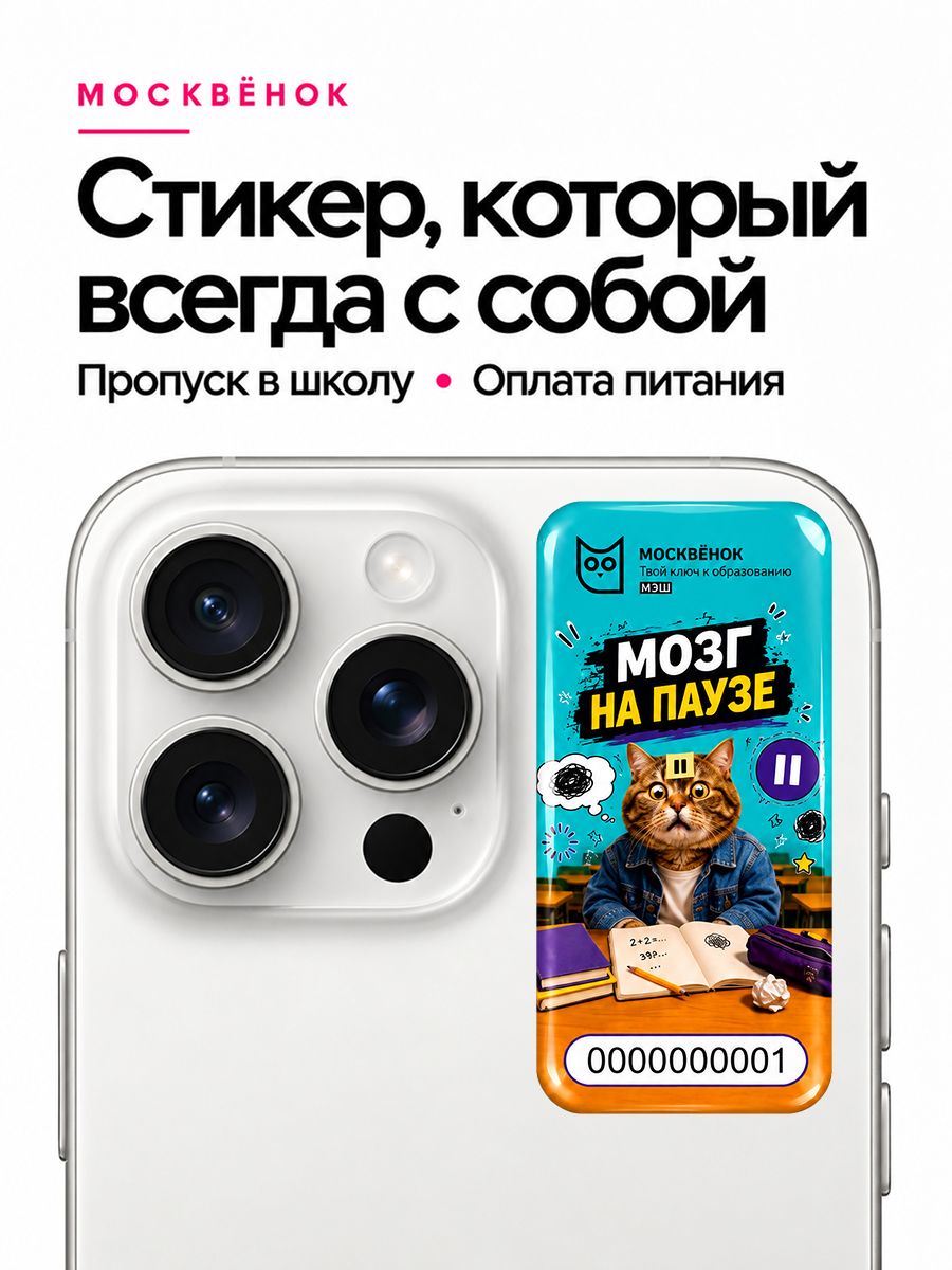 Стикер Москвёнок пропуск в школу