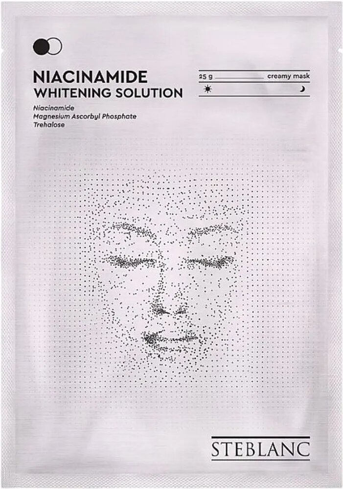 Steblanc Niacinamide Whitening Solution Cream Sheet Mask Тканевая маска для лица омолаживающая , 25 г