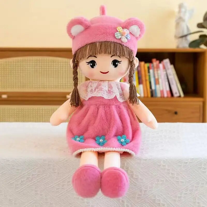 Мягкая игрушка кукла 45 см с кроличьими ушками Розовый, MR--255 feng se