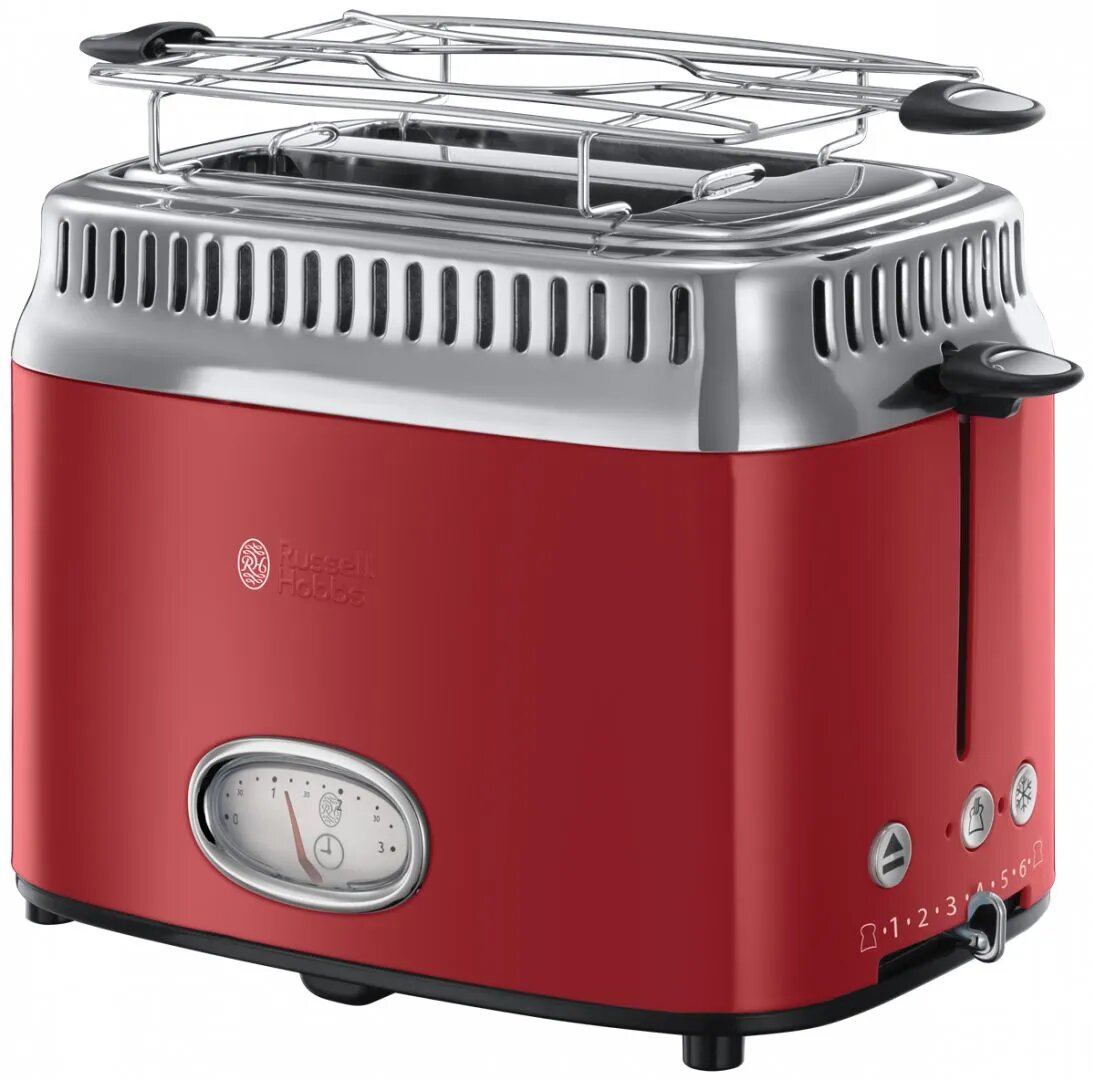Тостер Russell Hobbs 21680-56 на 2 тоста, 1300 Вт, красный, для быстрого приготовления завтраков