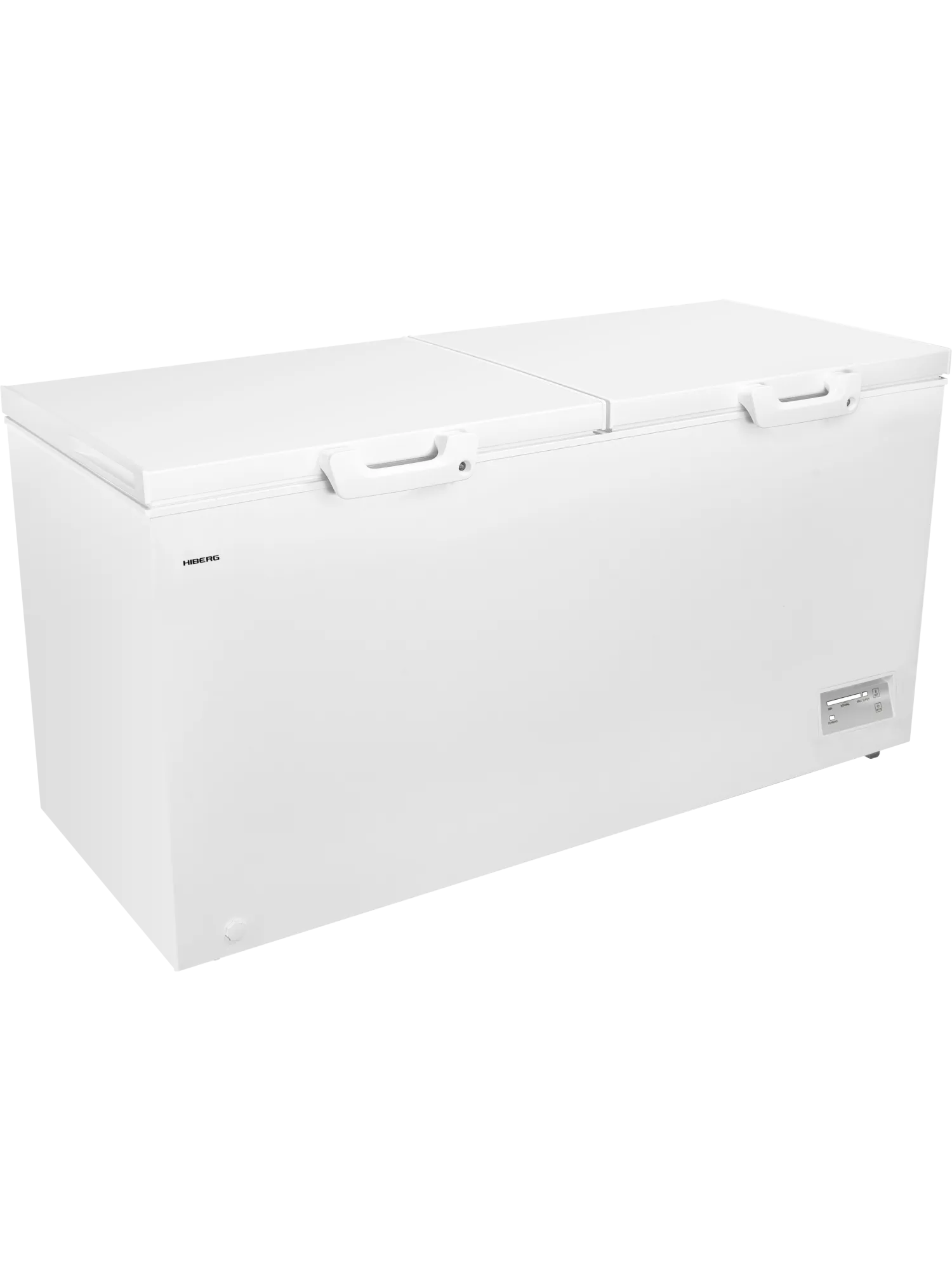 Морозильный ларь HIBERG PF 56L2W, 560 л, две крышки, электронное управление, суперзаморозка, белый