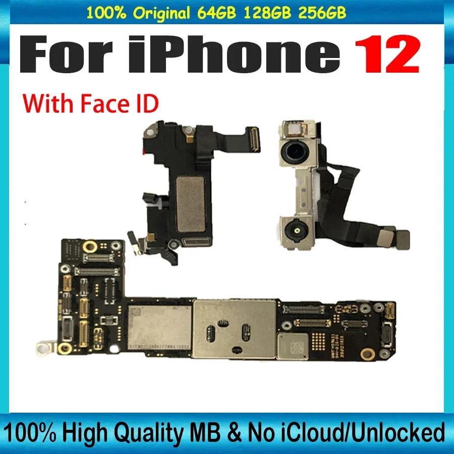 Полностью протестированная материнская плата для iPhone 12, разблокированная, с 128GB With FACE ID