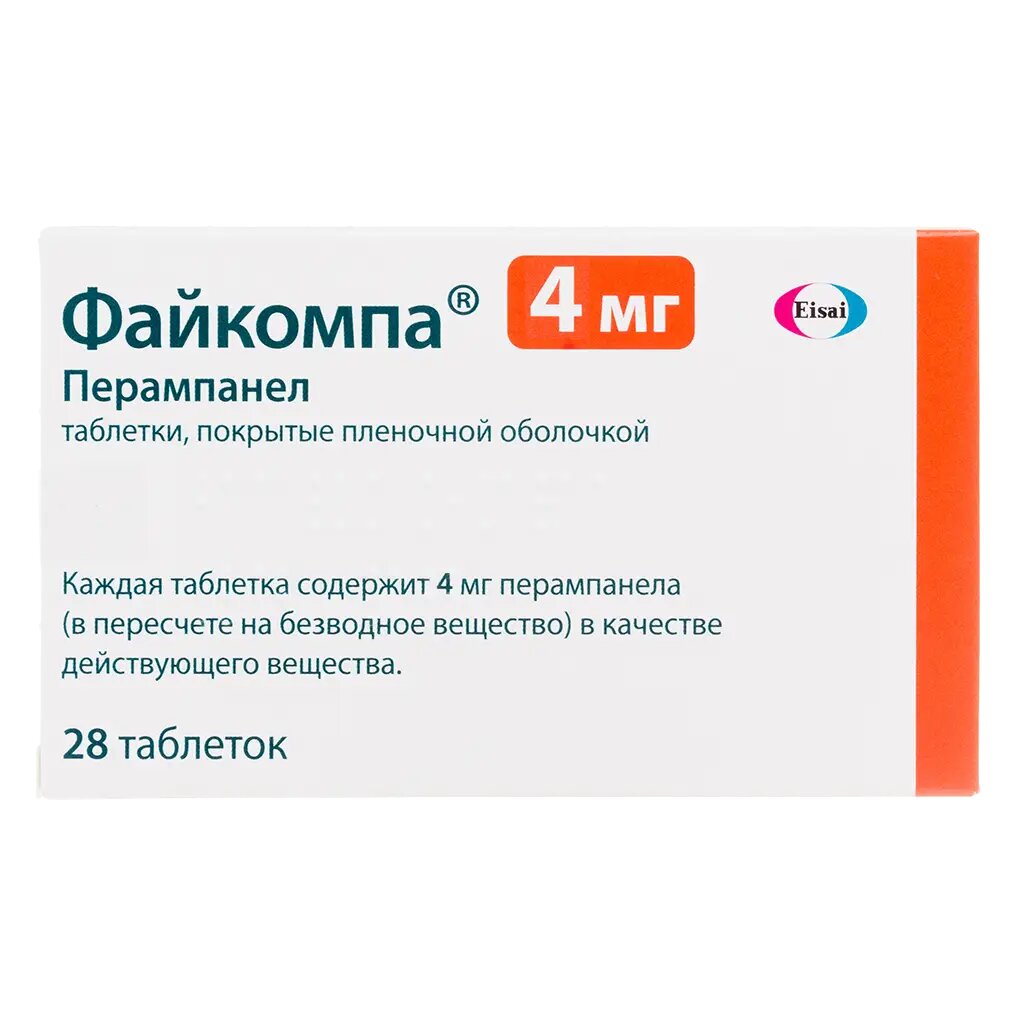 Файкомпа таблетки покрыт. плен. об. 4 мг 28 шт