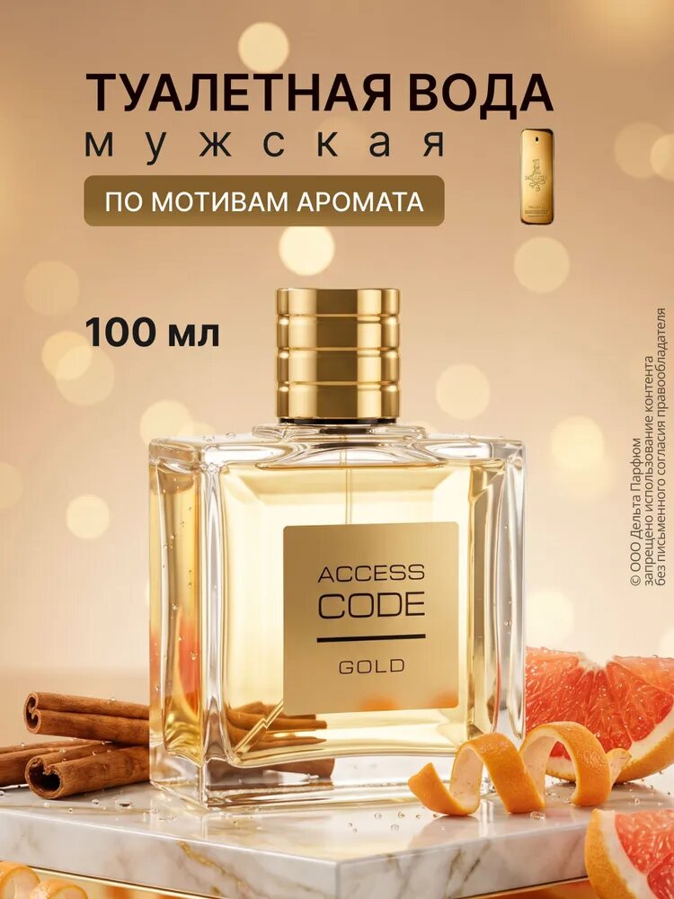 Туалетная вода мужская Код доступа Золотой (Access Code Gold) 100 мл. Духи сладкие