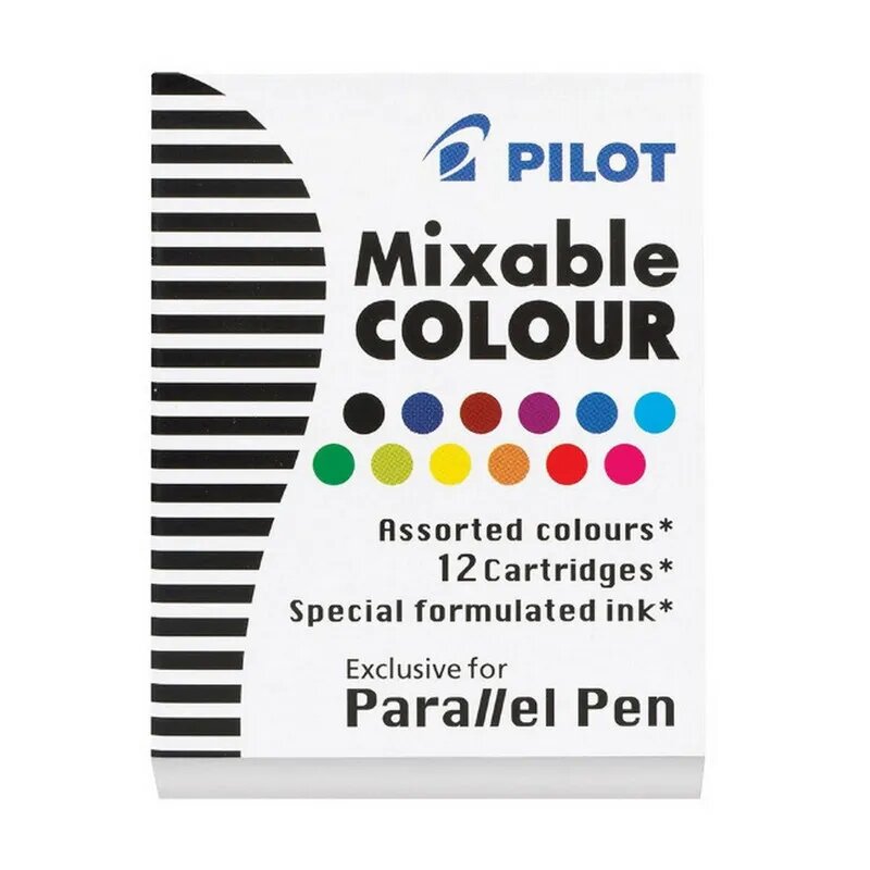 Чернильный картридж Pilot Parallel Pen 12 цветов (12 штук в упаковке) IC-P3-AST