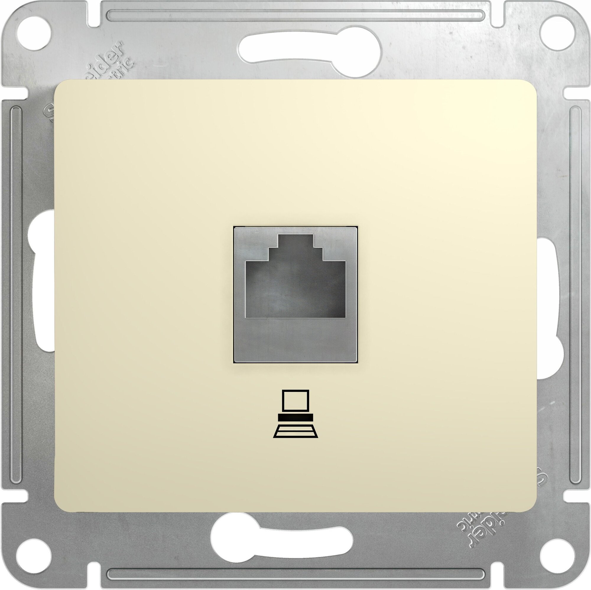 Розетка RJ-45 1 пост Schneider Electric GLOSSА кремовый